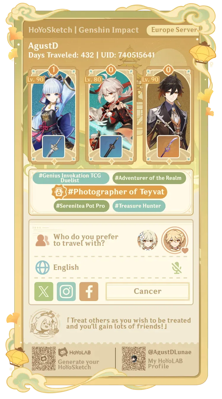 My HoYoLAB Genshin Profile Genshin Impact | HoYoLAB