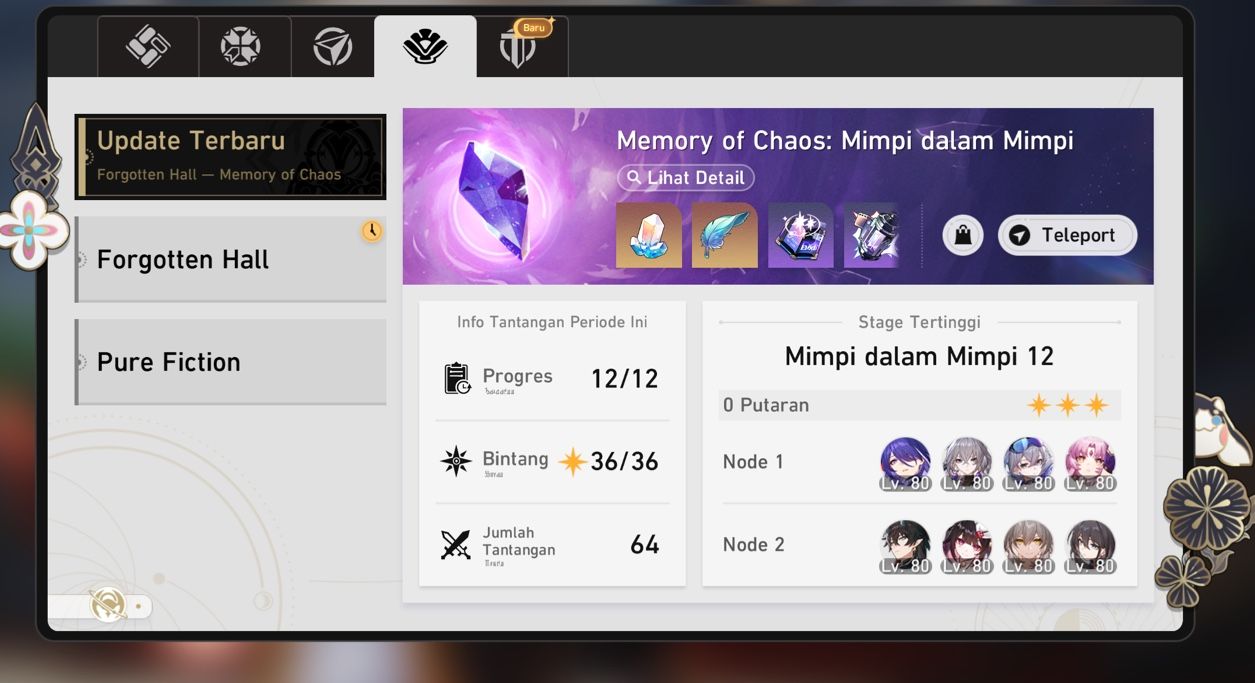 Memory of chaos 12 zero cycle Honkai: Star Rail | HoYoLAB