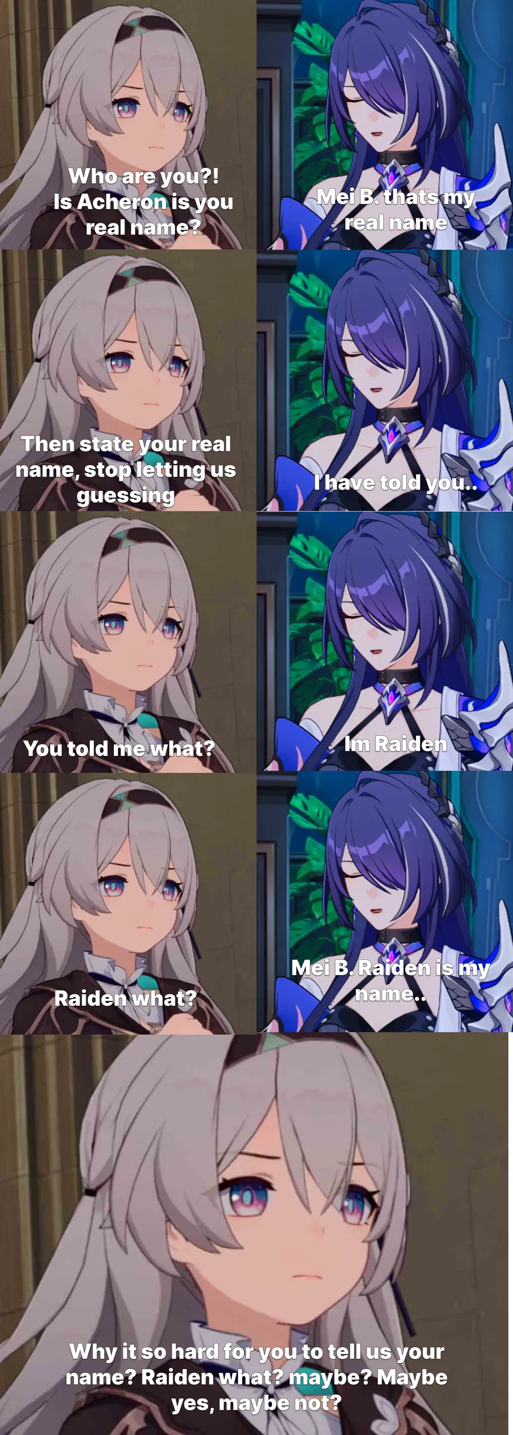 Mei B. Raiden Kiana last night Honkai: Star Rail | HoYoLAB