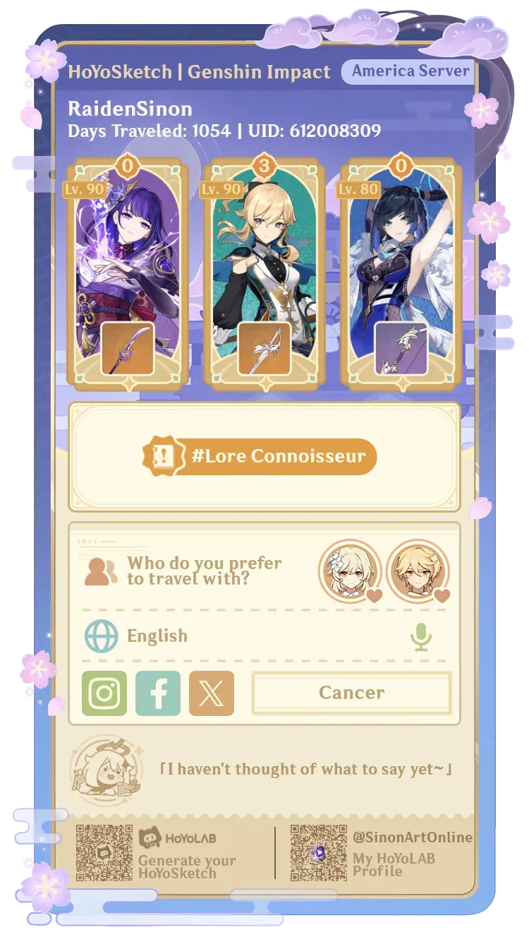 My Genshin Uid card feel free to add !! Genshin Impact | HoYoLAB