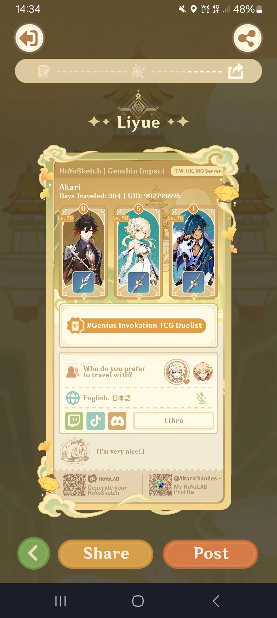 my genshin namecard Genshin Impact | HoYoLAB