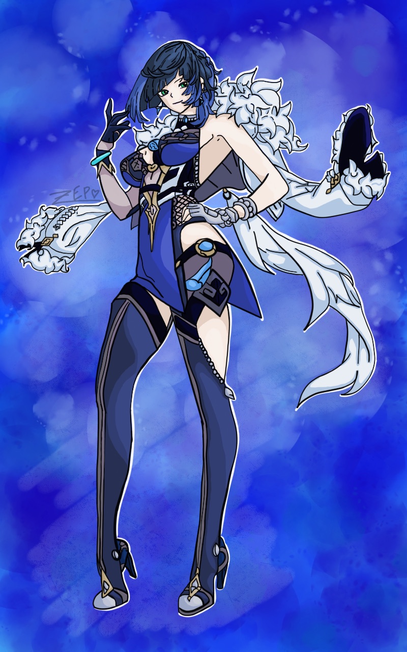 Yelan fan art a friend made for me! Genshin Impact | HoYoLAB