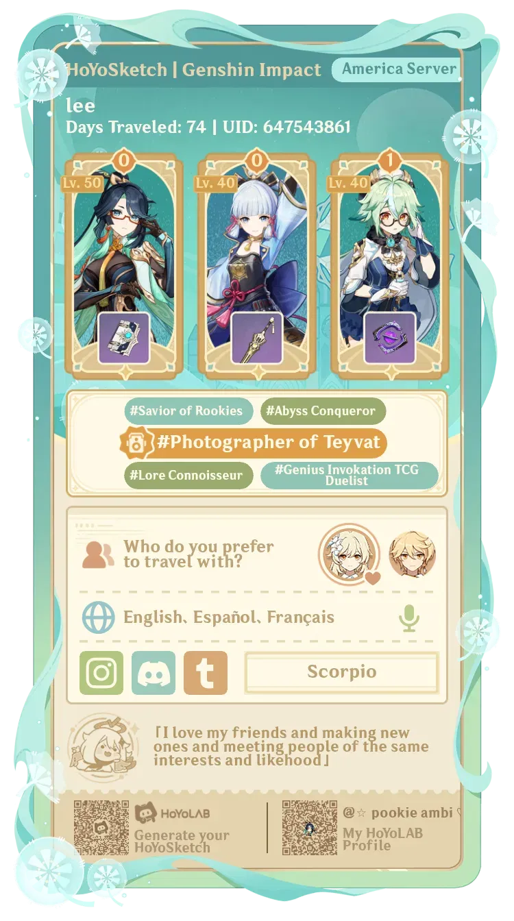 my profile or namecard Genshin Impact | HoYoLAB