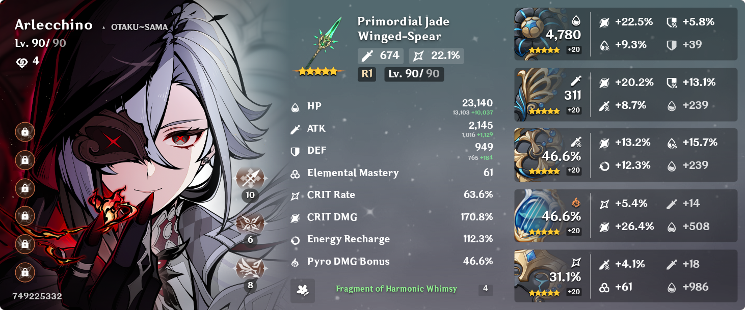 arlecchino BETA build Genshin Impact | HoYoLAB