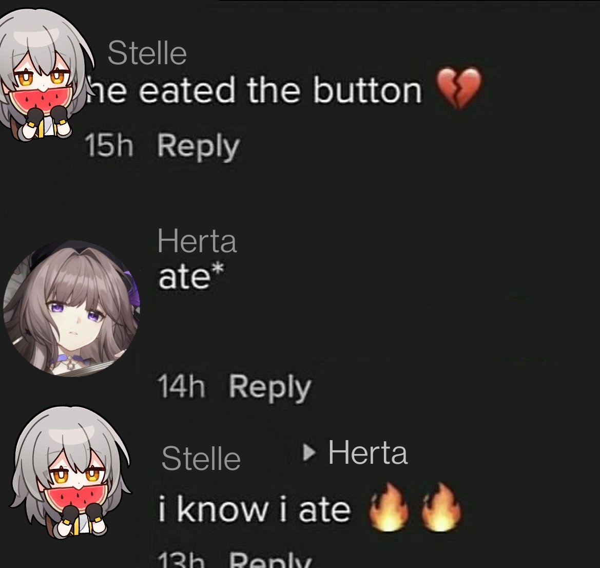 Sometimes Herta can't tell whether or not Stelle is just joking or if ...