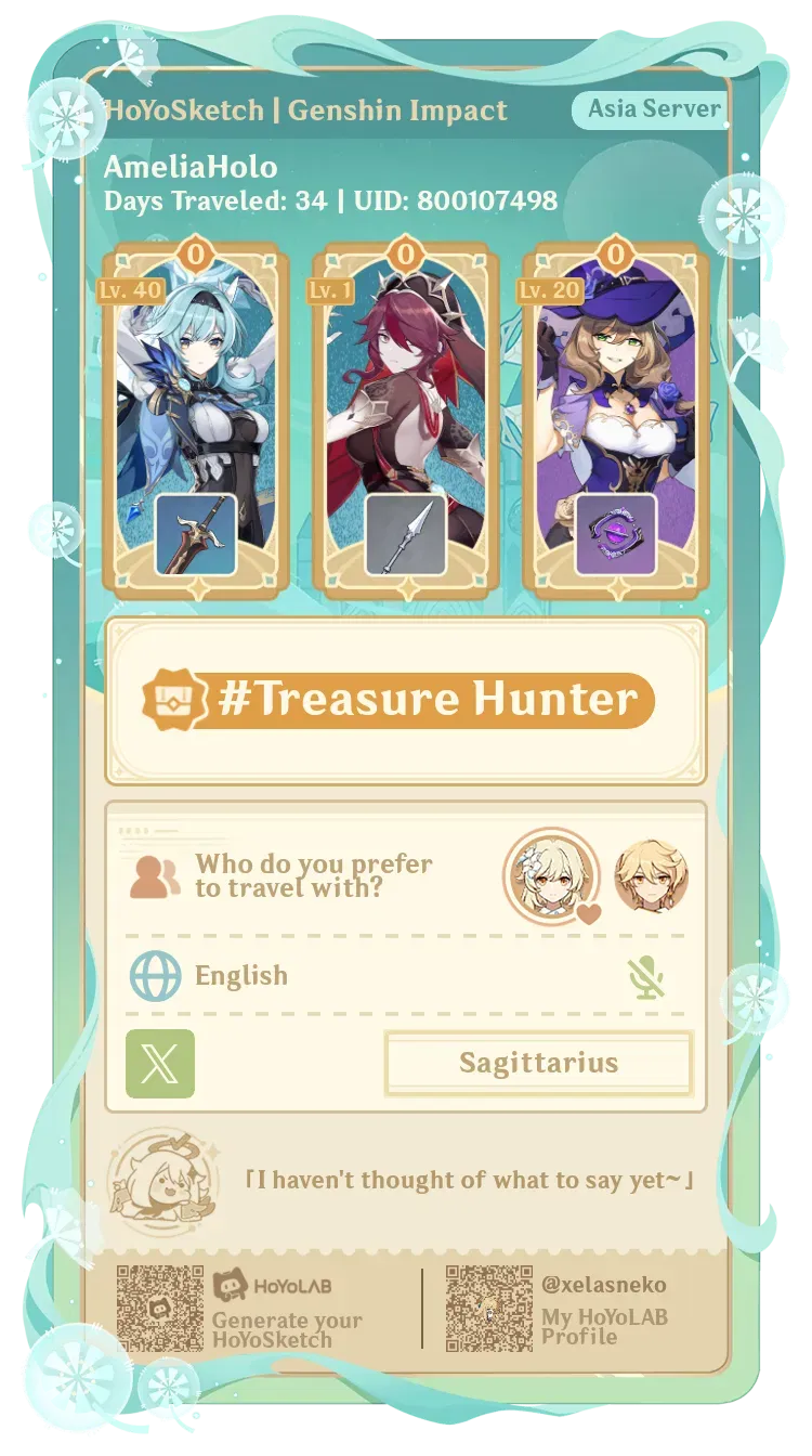 My Genshin Profile Genshin Impact | HoYoLAB