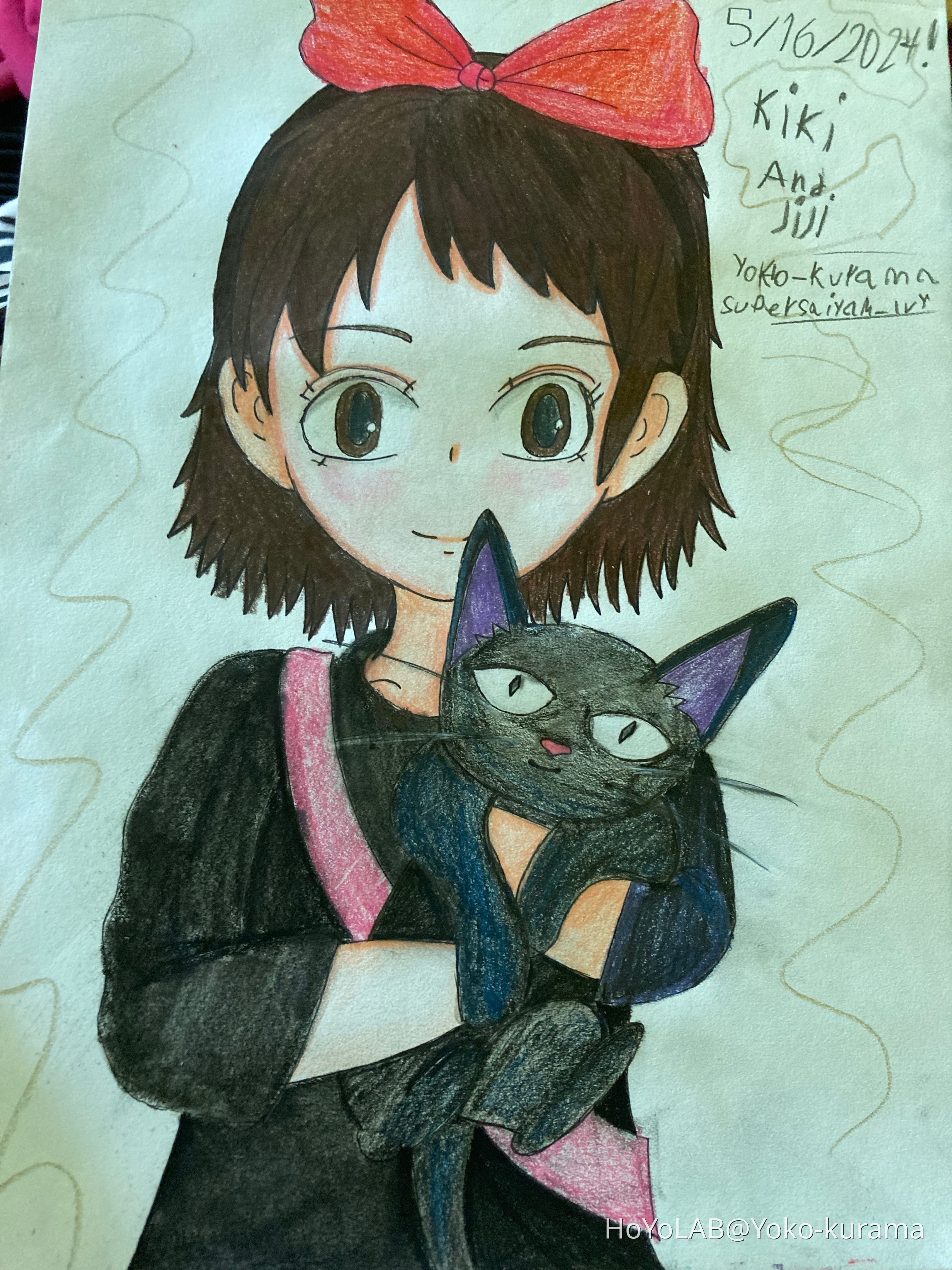 Kiki from kiki’s delivery service and jiji her cat! | HoYoLAB