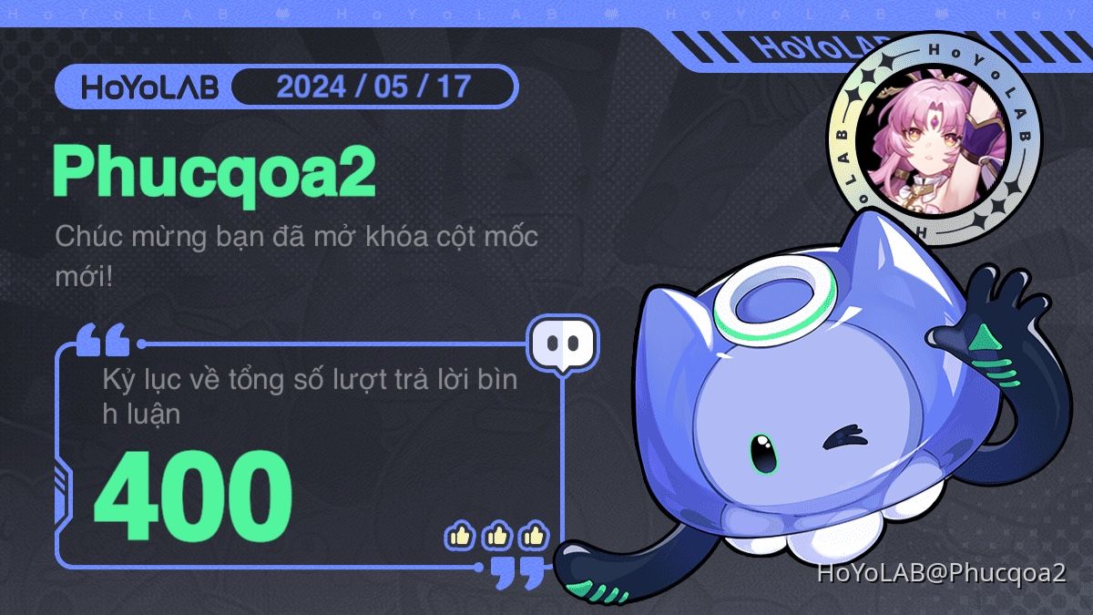 400 lượt bình luận rồi. | HoYoLAB