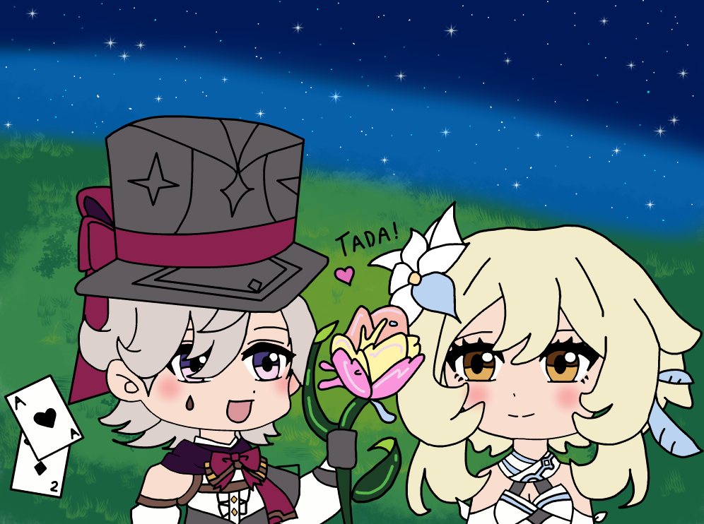 Lyney and Lumine Chibi Art Genshin Impact | HoYoLAB