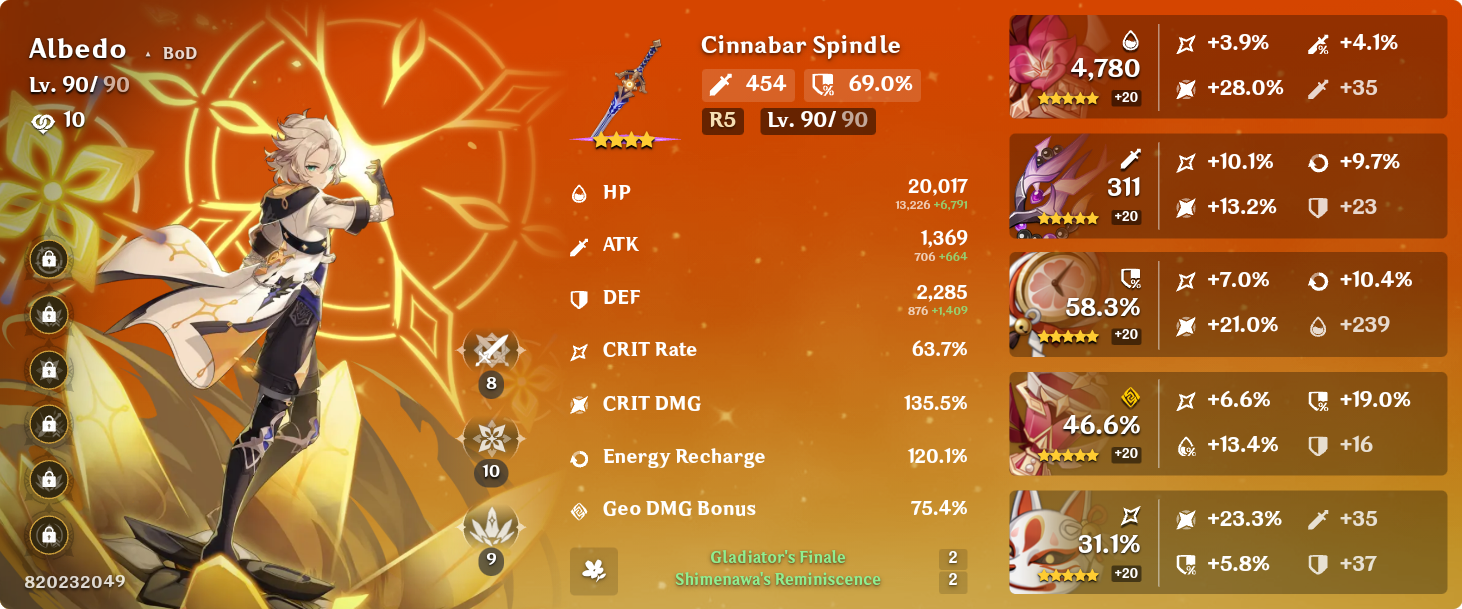 Albedo and Beidou built. F2P. Genshin Impact | HoYoLAB