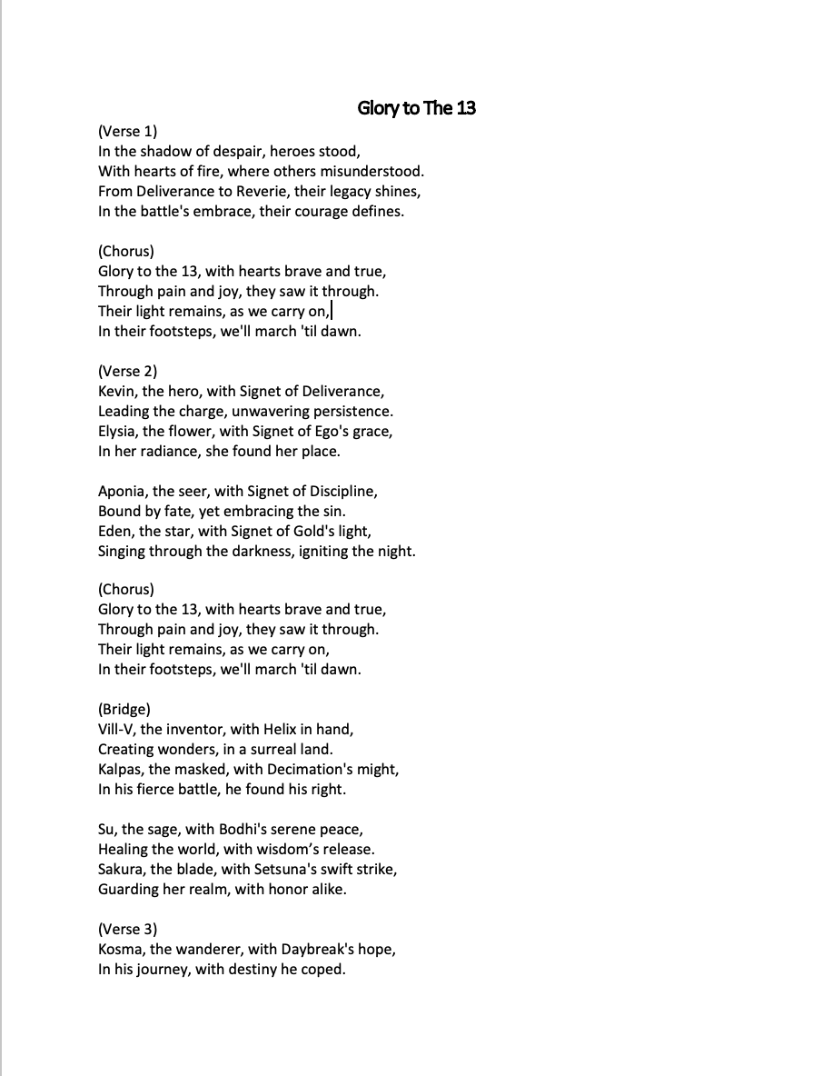 Fan lyrics 'Glory to The 13' Honkai Impact 3rd | HoYoLAB