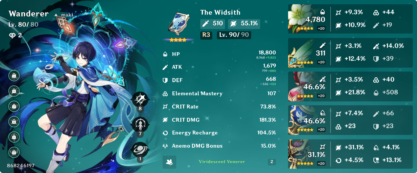 critical wanderer build (help) Genshin Impact | HoYoLAB