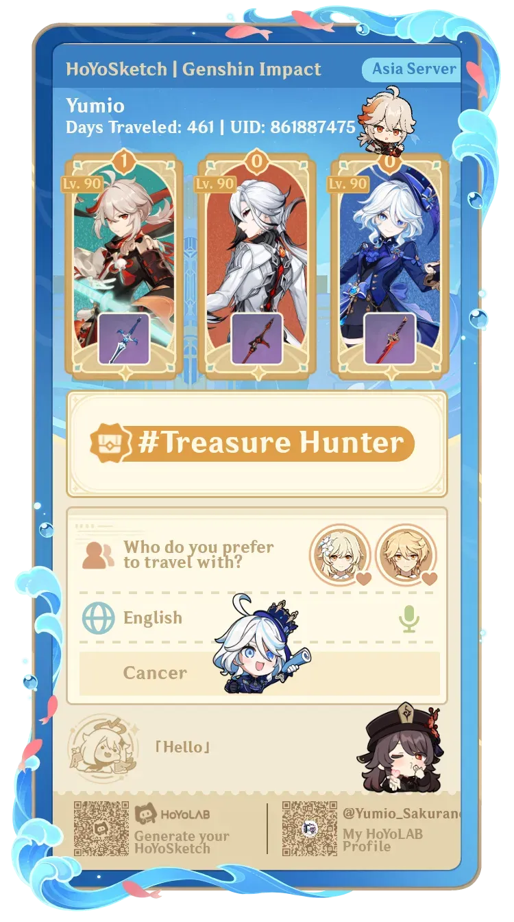 Doing the name card thing Genshin Impact | HoYoLAB