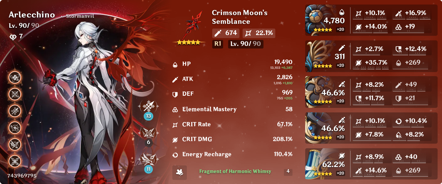 Completed my Arlecchino FoHW build Genshin Impact | HoYoLAB