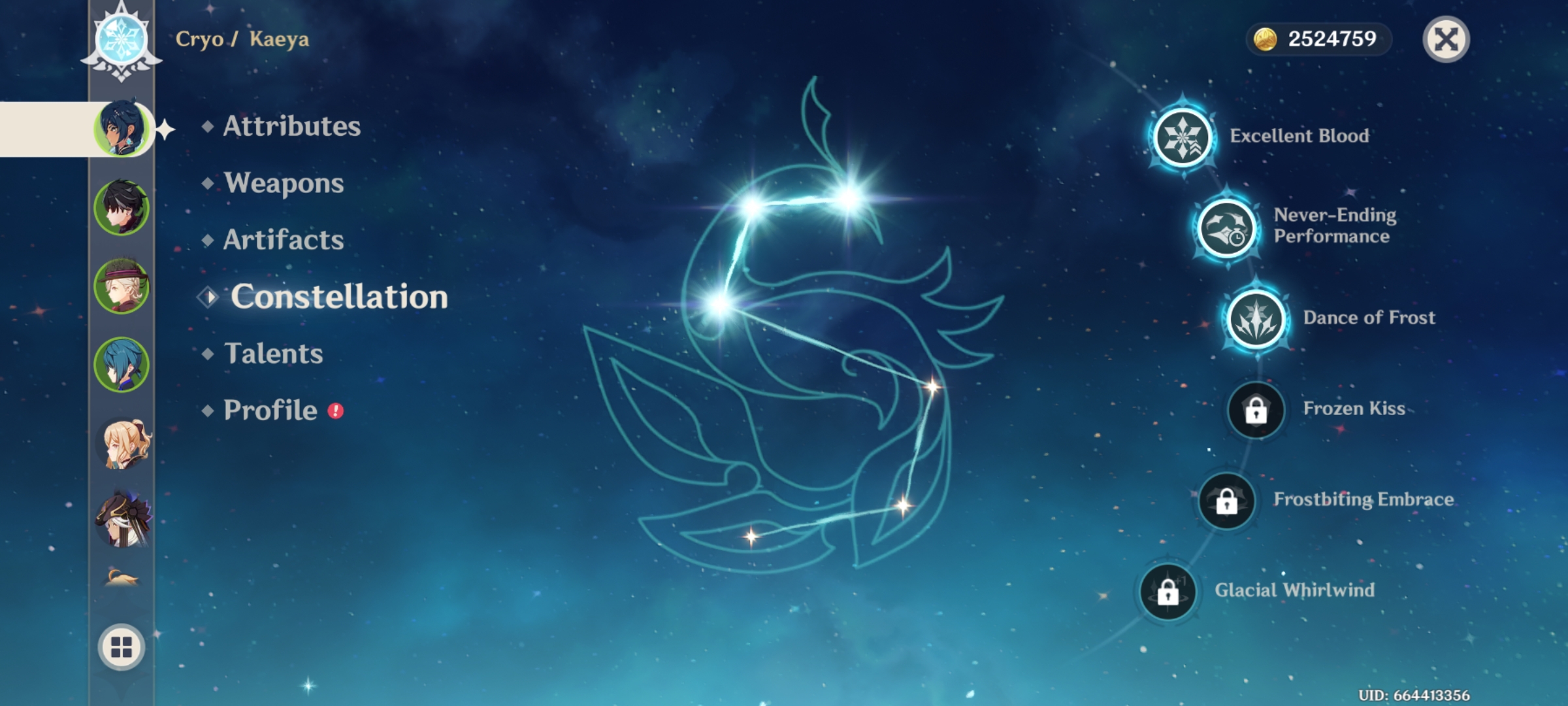 day 9 of posting my Kaeya build one image at a time for the badge ...