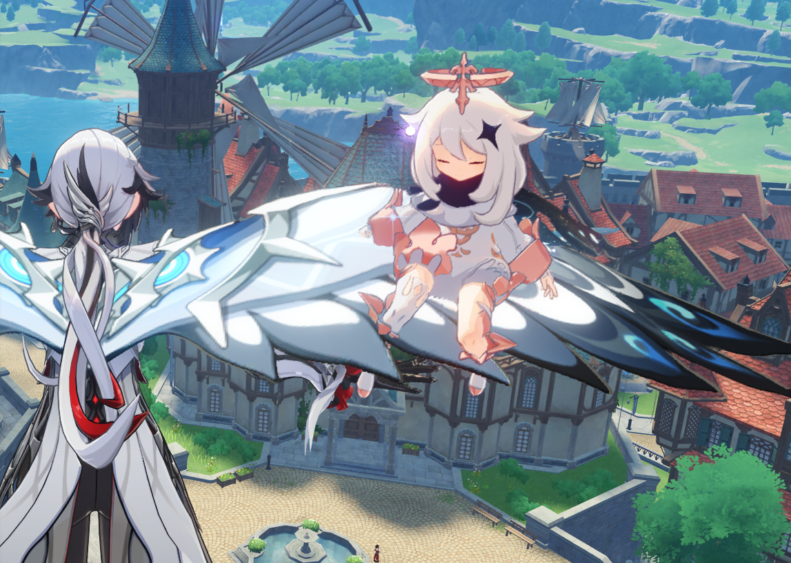 Paimon sitting on a wind glider :D Genshin Impact | HoYoLAB