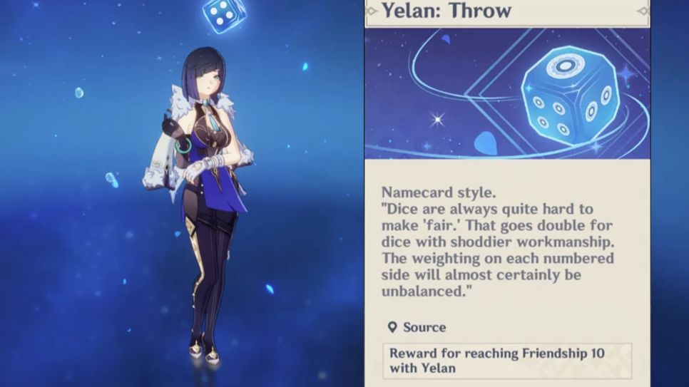 Friendship 10 Yelan - "Throw" Genshin Impact | HoYoLAB