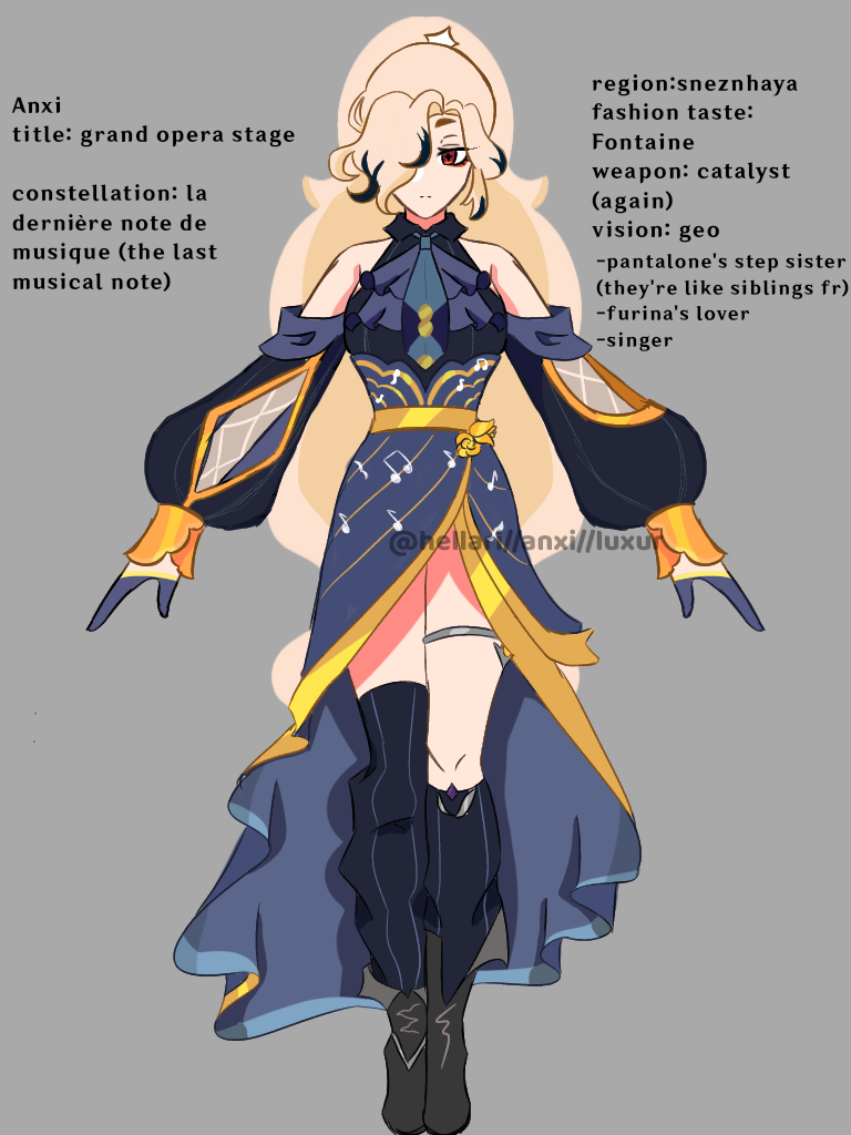 anxi. (oc redesigned) edit:I want to cry rn bcs I, luxur- doesn't know what to do 😭 Genshin ...