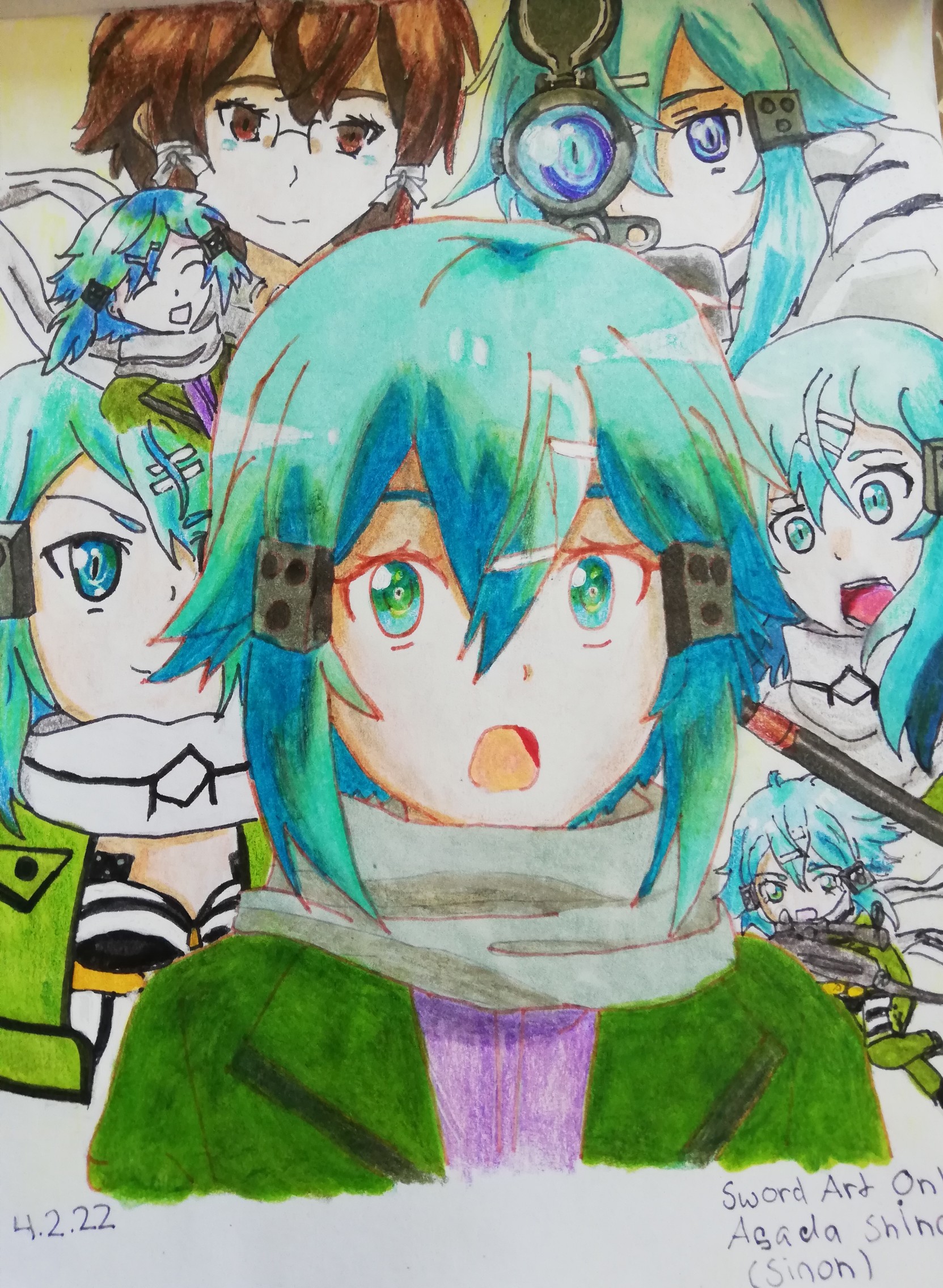 Anime drawing (14/?): Asada Shinoa from Sword Art Online | HoYoLAB