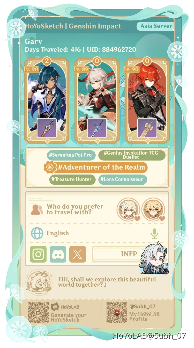 My accounts Genshin Impact | HoYoLAB