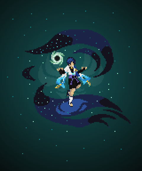 Daily Genshin Pixelart - Wanderer Genshin Impact | HoYoLAB
