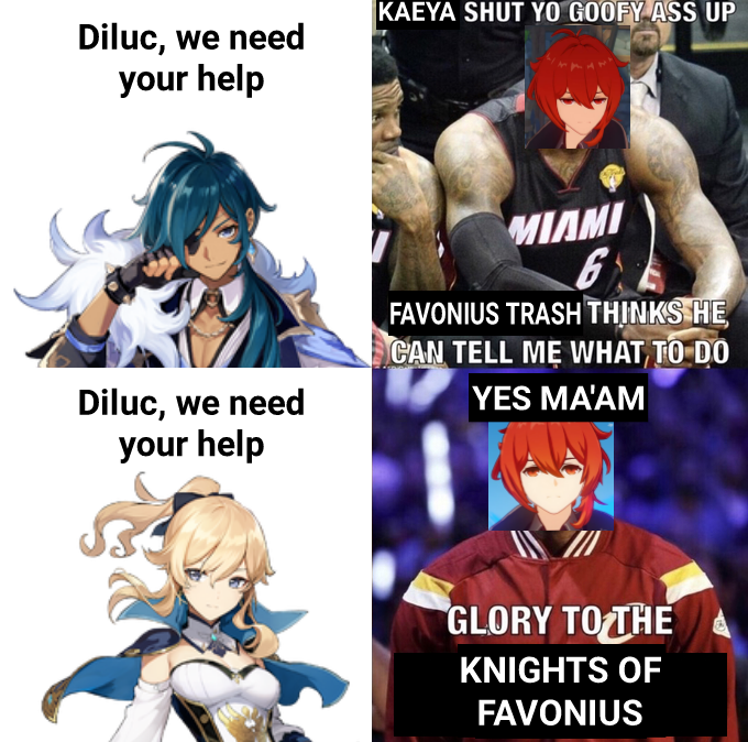 Poorly-made Diluc meme Genshin Impact | HoYoLAB