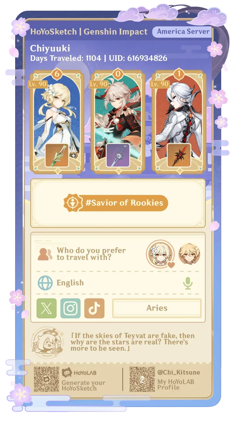 Adventurers Identification Card Genshin Impact | HoYoLAB