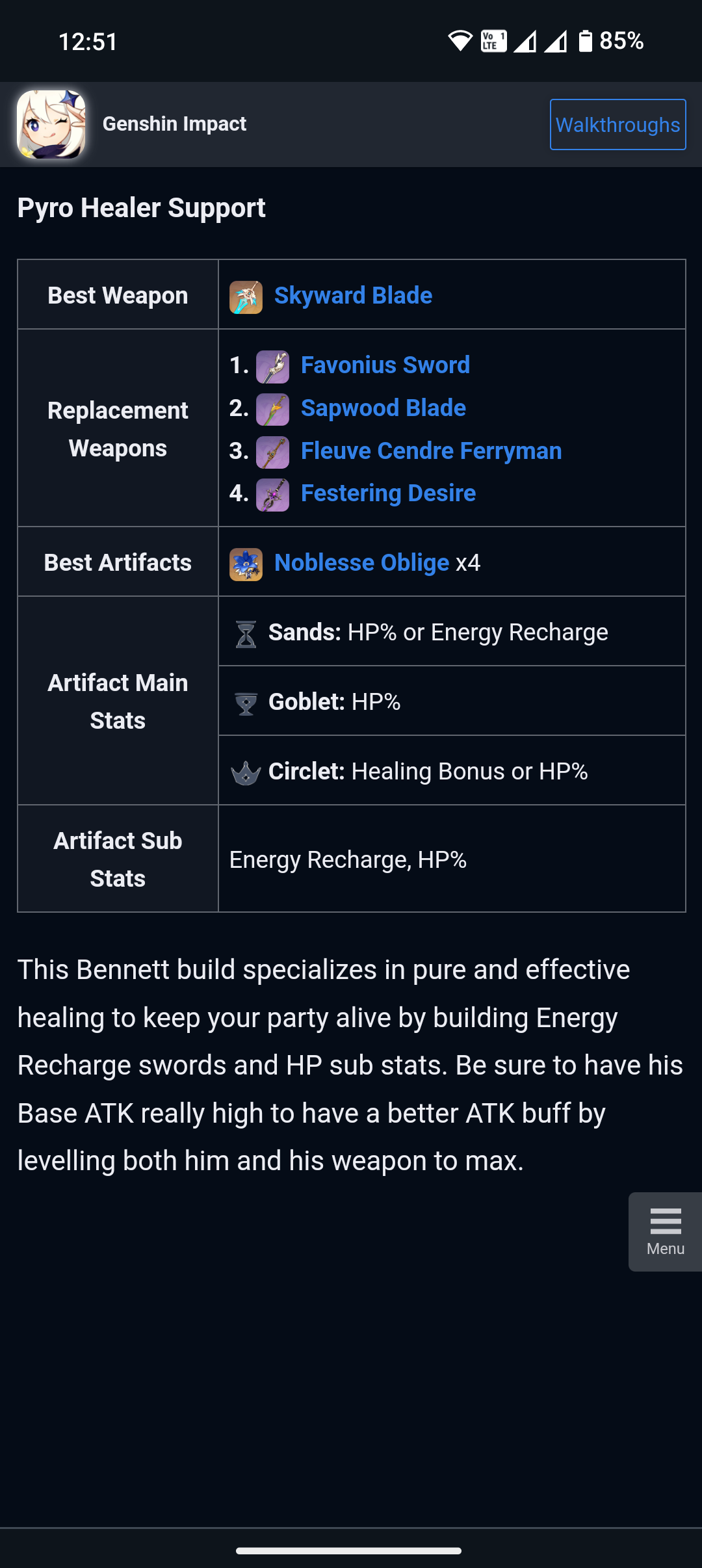 Bennett Build Genshin Impact | HoYoLAB