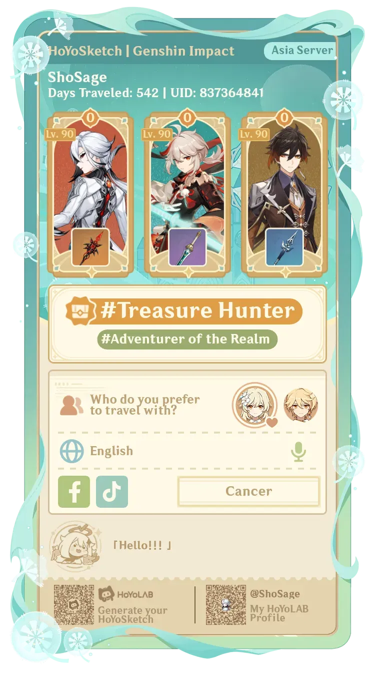 Name Cards Genshin Impact | HoYoLAB