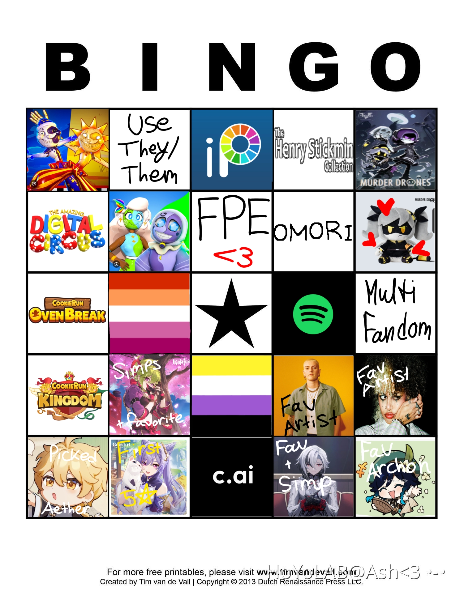It's finally time... FOR MY BINGO! Do you think we're the same? Genshin ...