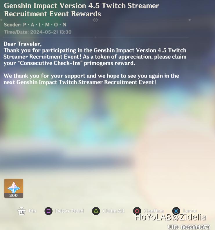 4.5 Twitch Streamer Event Rewards Genshin Impact | HoYoLAB
