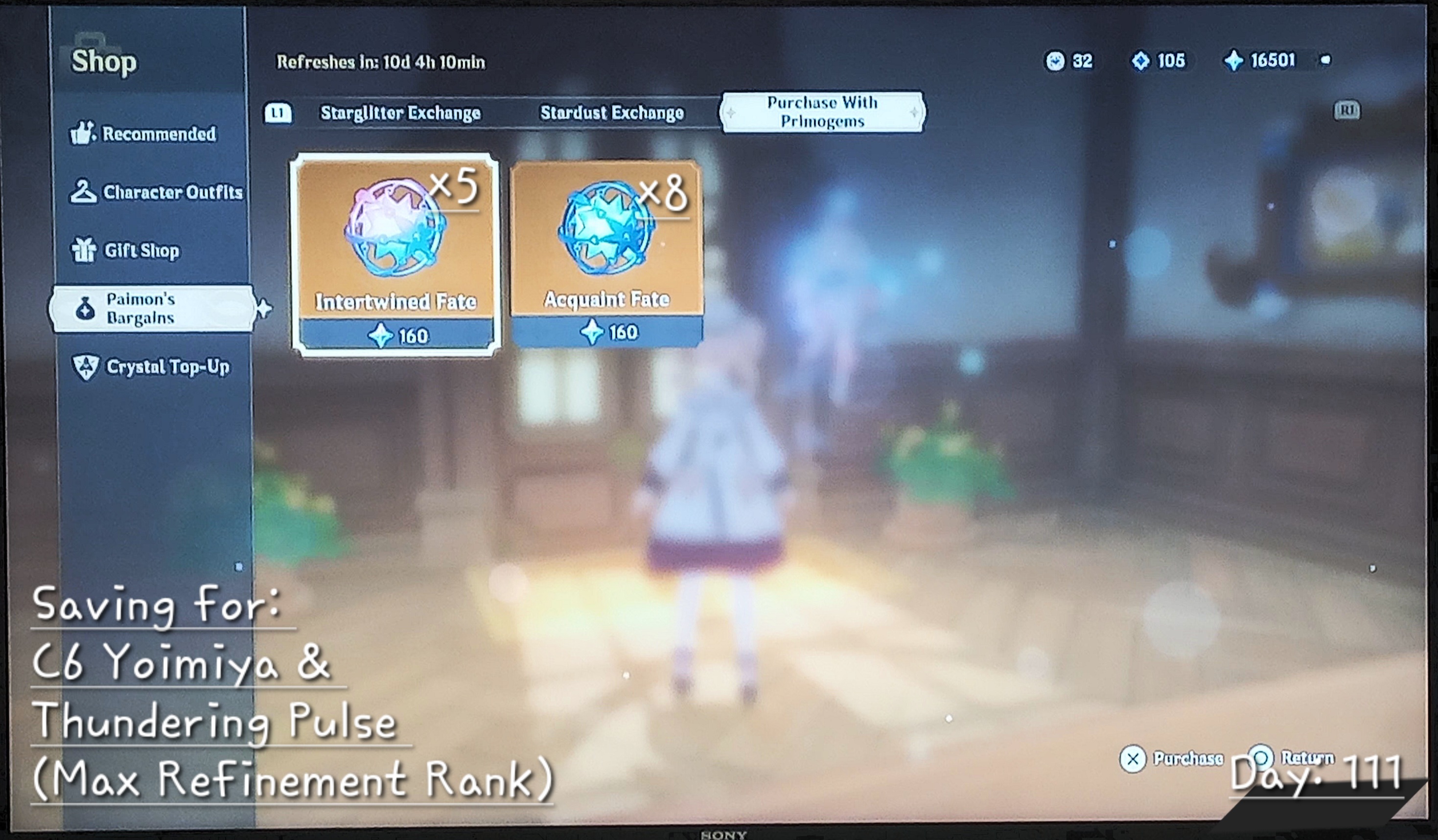 Saving for C6 Yoimiya & Thundering Pulse (Max Refinement Rank) Day: 111 ...
