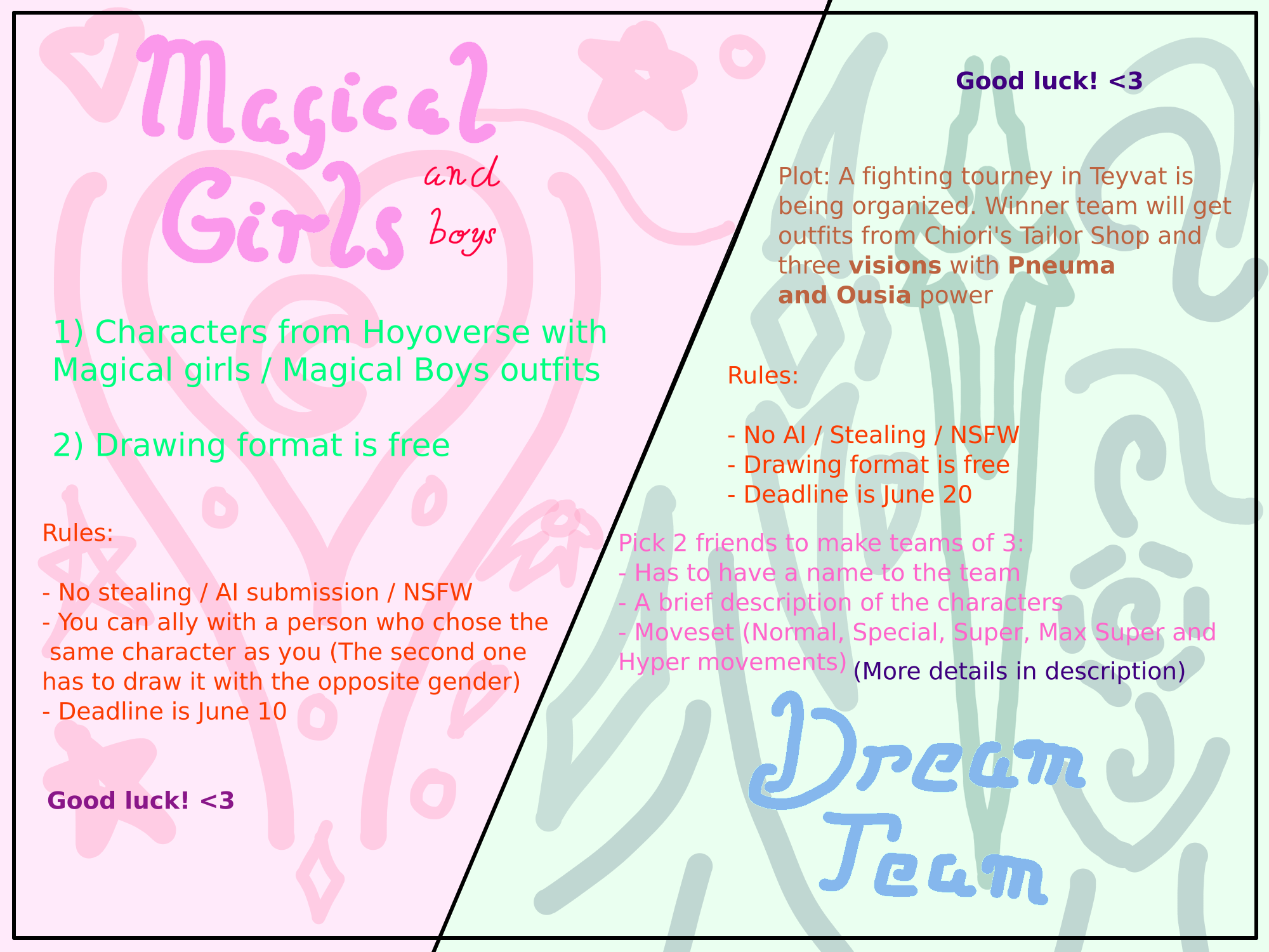 Formato nuevo para collabs (Nueva fecha límite para Magical Girls ...