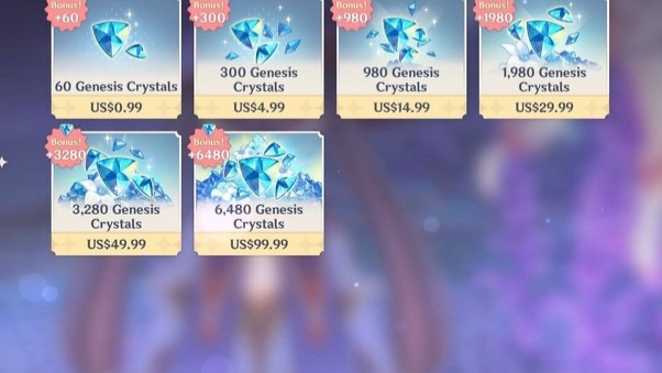 Primo gem top up bonus reset Genshin Impact | HoYoLAB