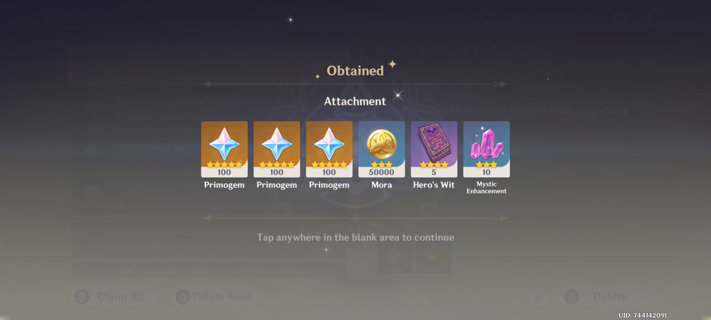 4.7 livestream redemption codes Genshin Impact | HoYoLAB