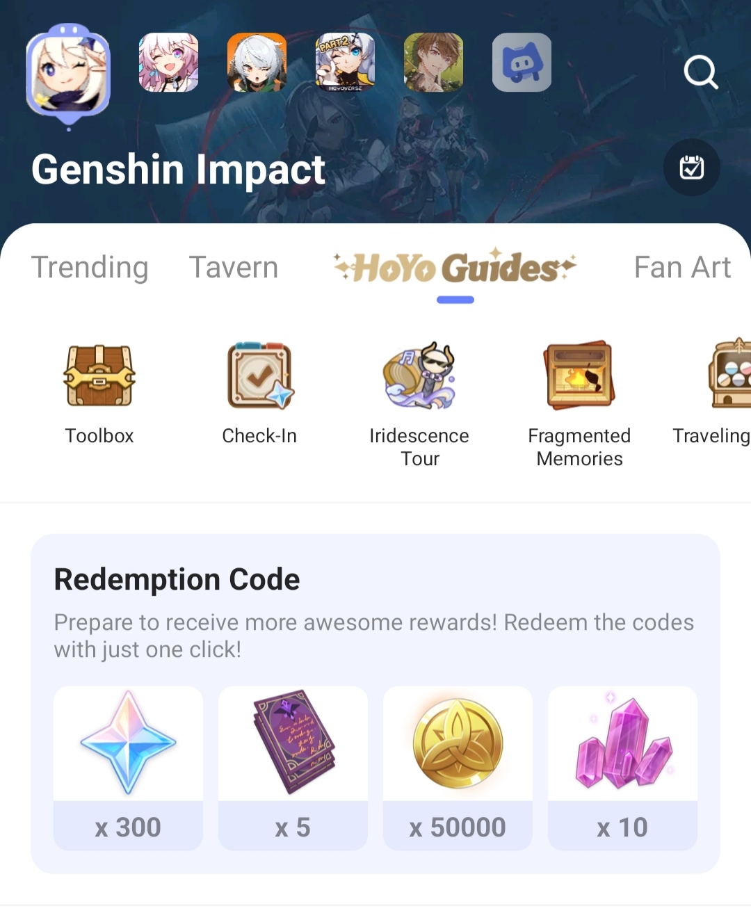 does anyone know the redemption codes Genshin Impact | HoYoLAB