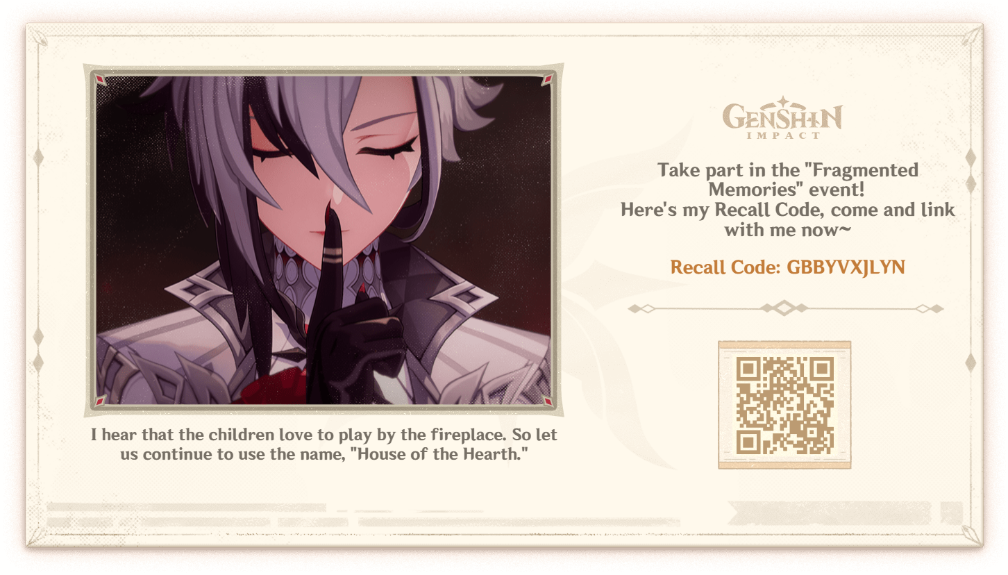 fragmented memories recall code :3 Genshin Impact | HoYoLAB