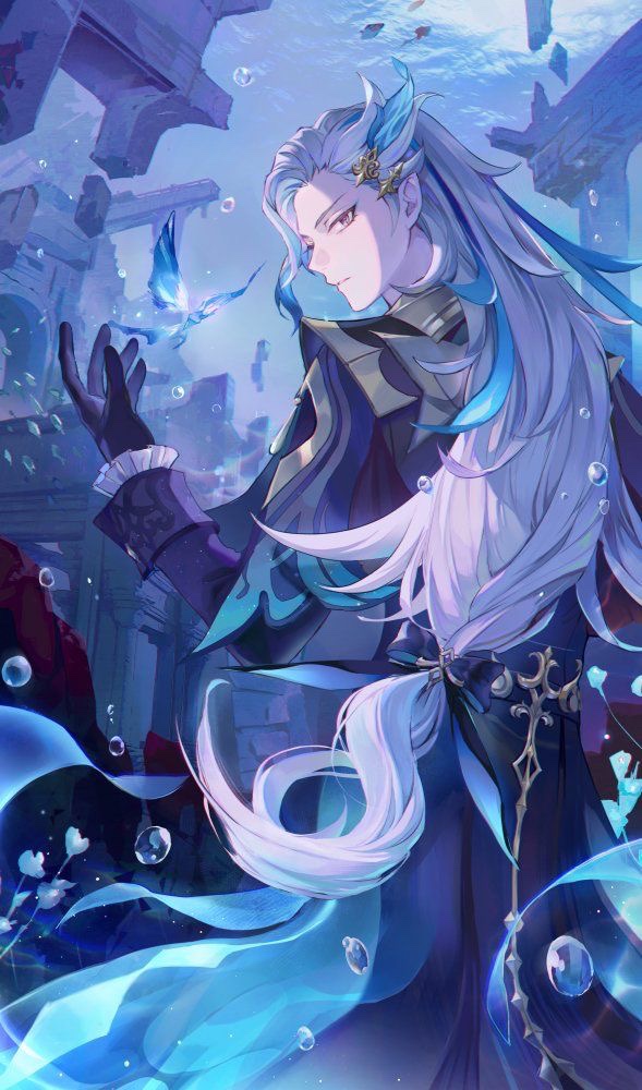 Day 7 of posting Neuvi Fanart till I get his Fan badge Genshin Impact ...