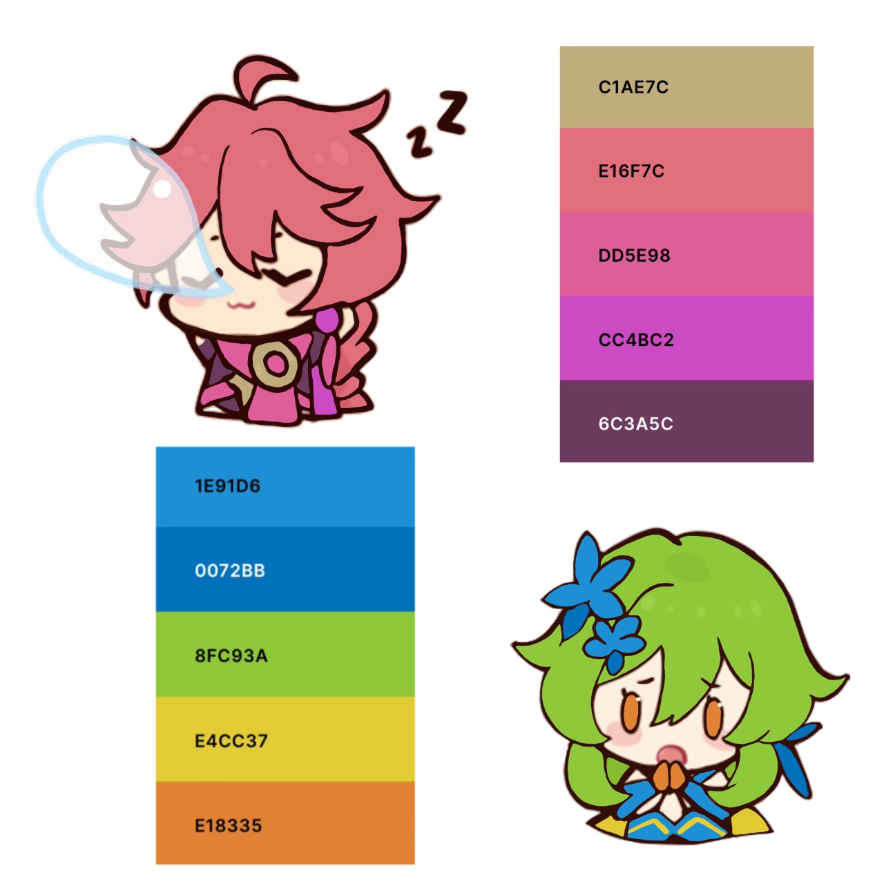 Aether and Lumine with a random colour palette 🎉 Genshin Impact | HoYoLAB