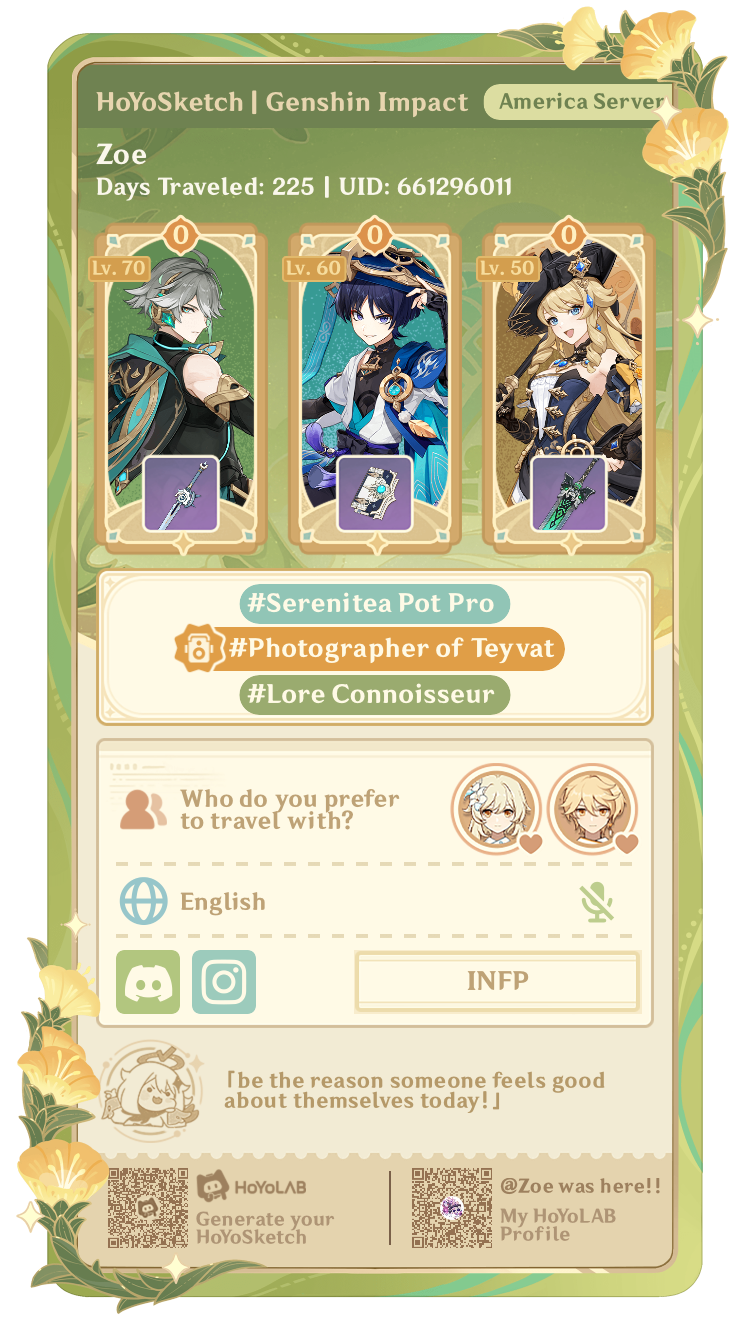 my profile ☺️ Genshin Impact | HoYoLAB