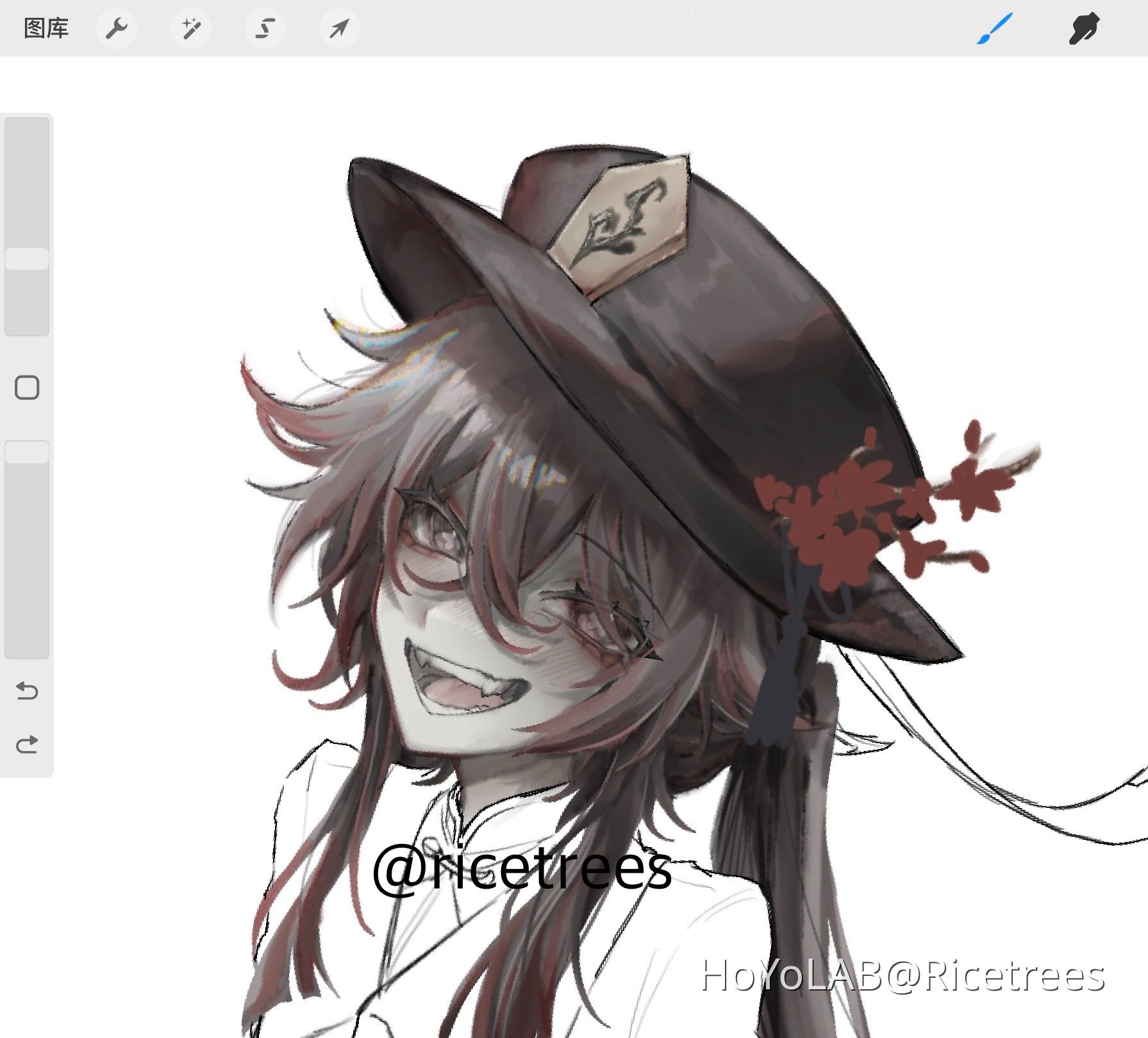 Hutao drawing WIP 🚧 Genshin Impact | HoYoLAB