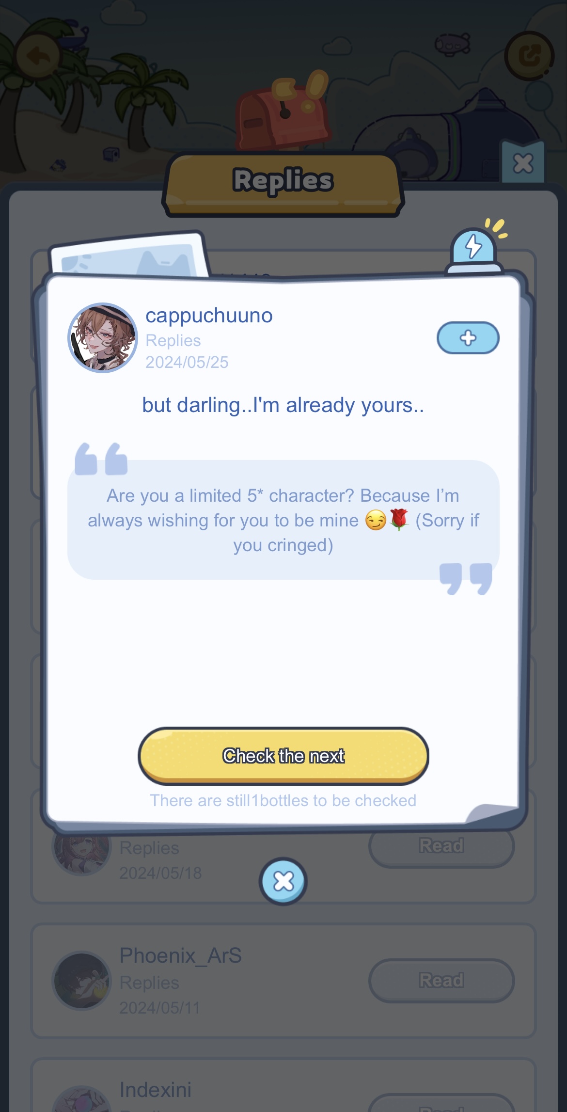 Week 9 of Pick Up Lines in BottleMi Genshin Impact | HoYoLAB