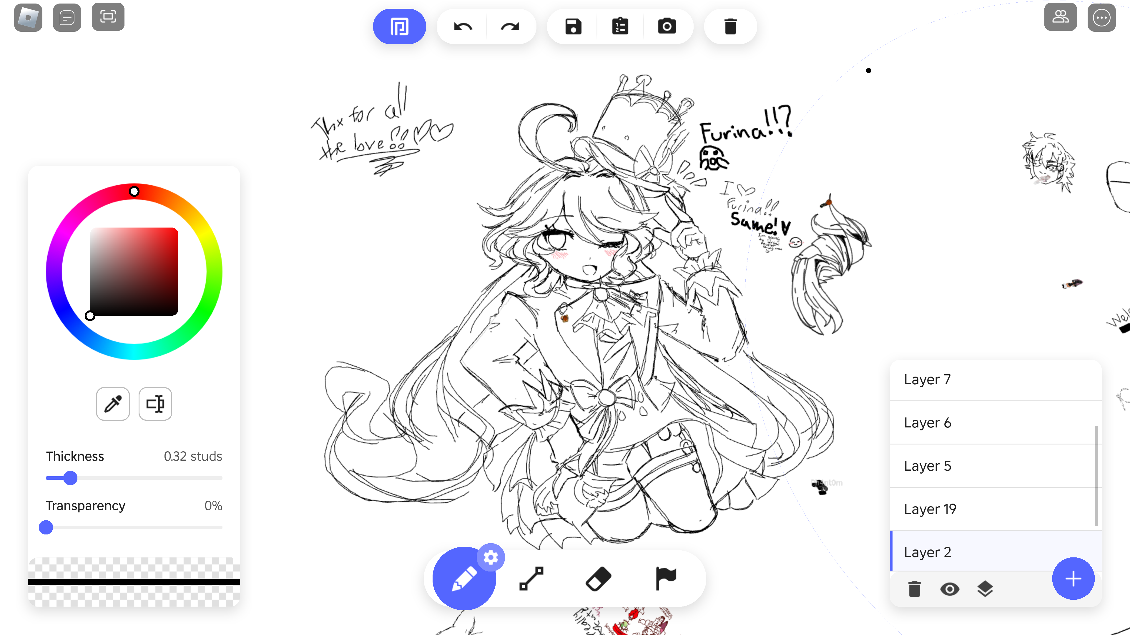 30 min. First Time Furina Sketch on Roblox Free Draw w/ Mouse ️💧 ...