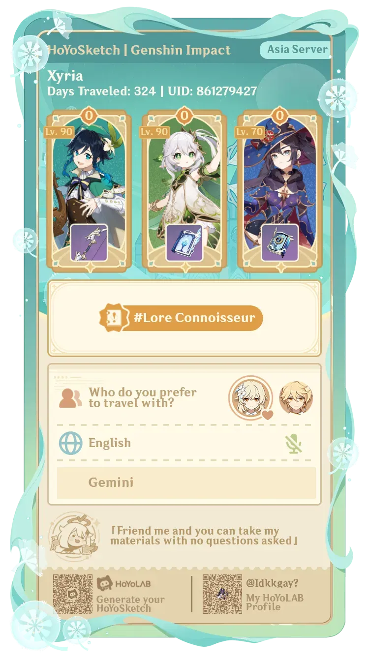 Its some introduction card Genshin Impact | HoYoLAB