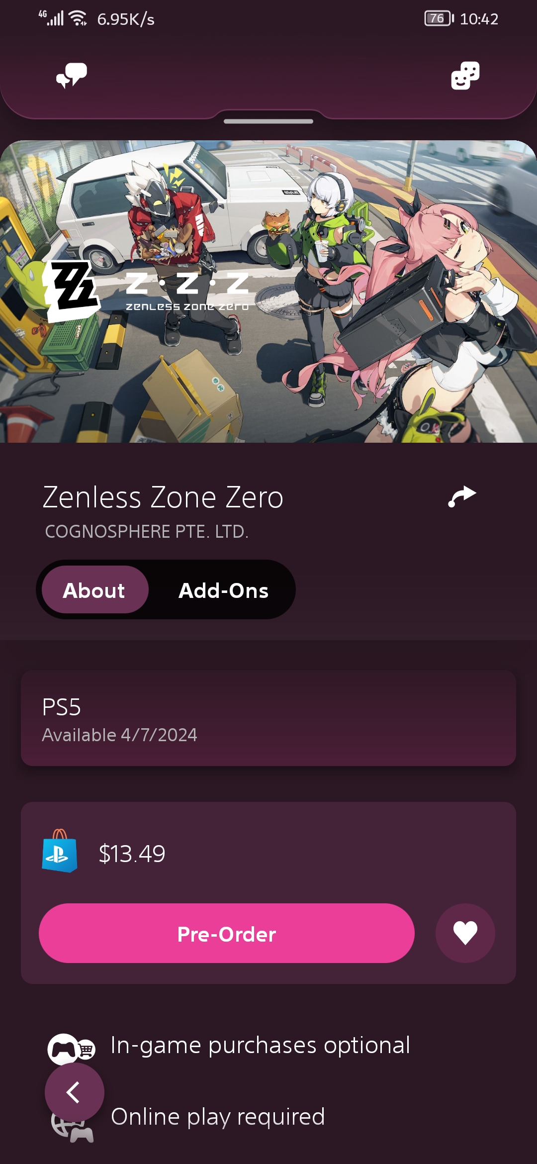Why this game is offered for purchasing on PS store ?? Zenless Zone ...