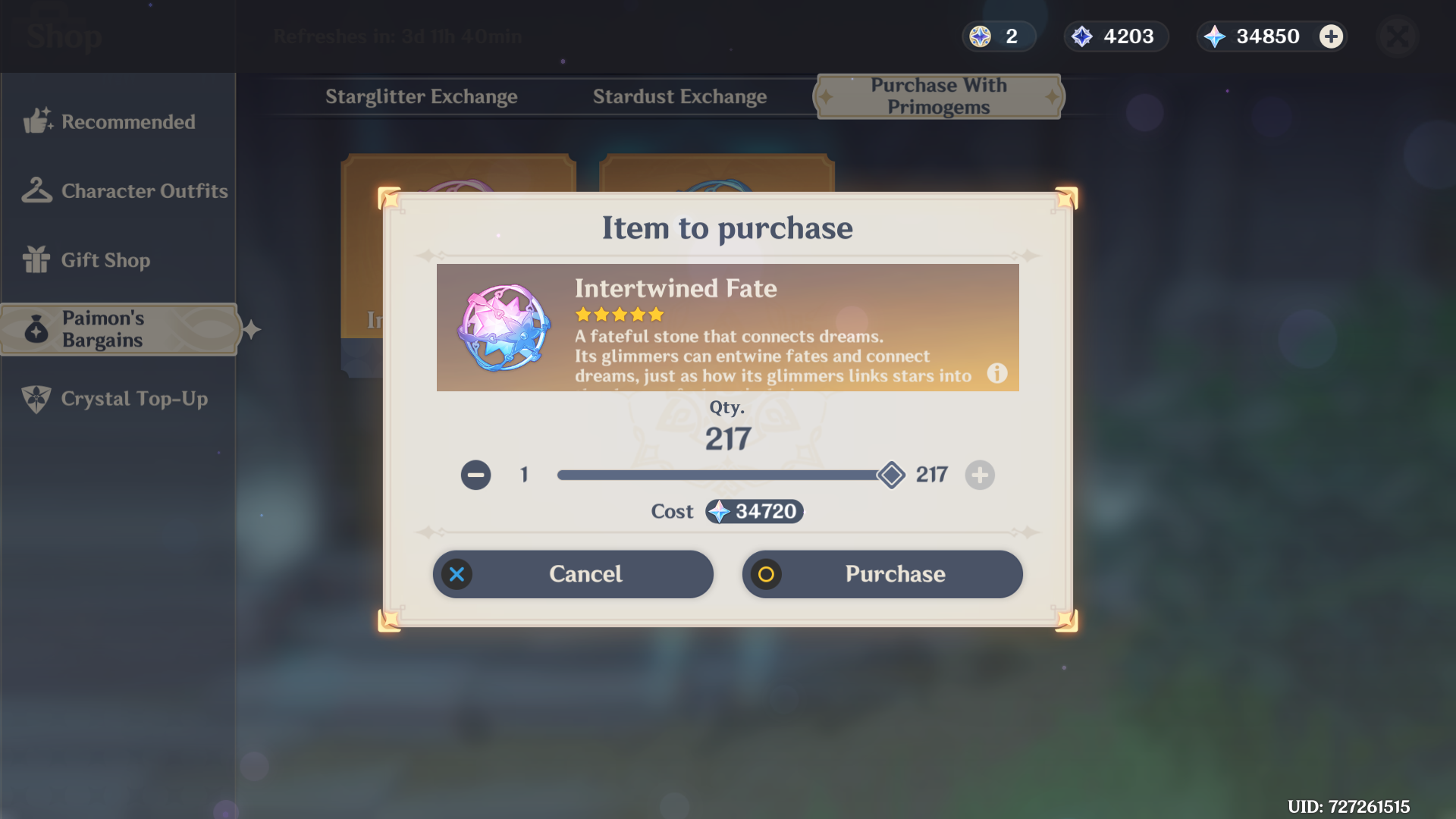 Day 33 of saving for Sigewinne & her weapon ☆彡 (and also C0 Alhaitham along with Furina's weapon ...