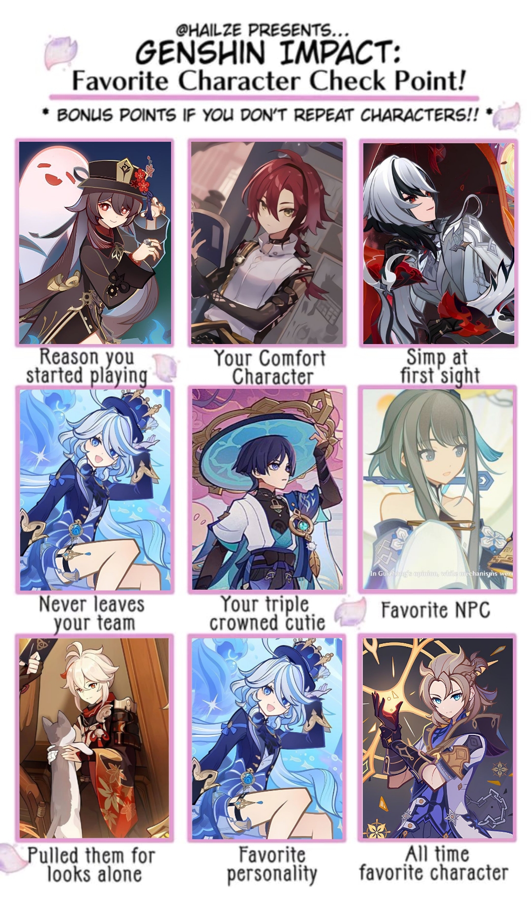 i tried so hard not to repeat characters sighs Genshin Impact | HoYoLAB