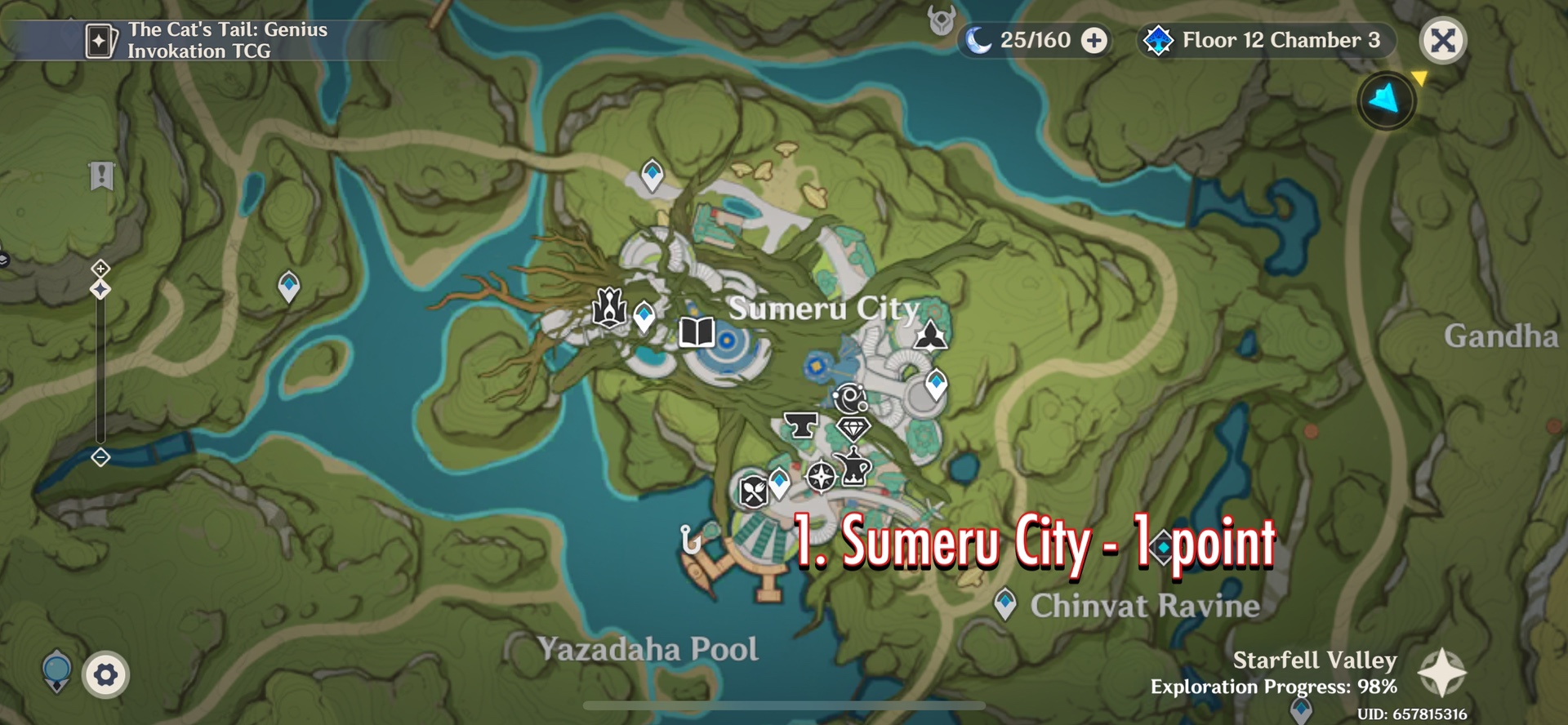 No Resin Artifact Route - 124 Investigation Point Map Guide Genshin ...