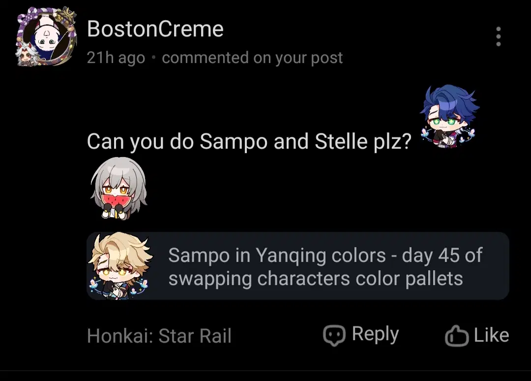 Sampo in Trailblazer colors - !!Request!! day 46 of swapping characters ...