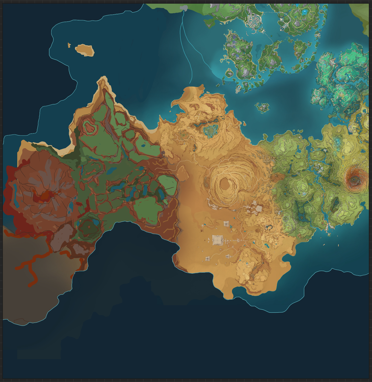 Natlan speculation map based on teaser Genshin Impact | HoYoLAB